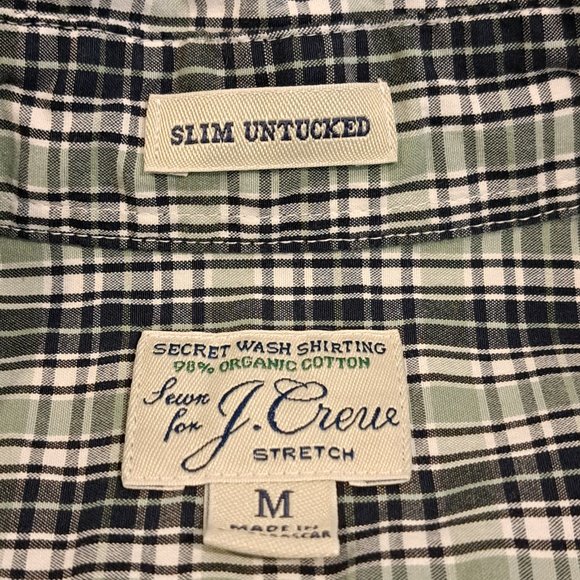 J. Crew | Shirts | J Crew Mens M 98 Organic Cotton Slim Untucked Stretch Button Down Plaid Shirt ...
